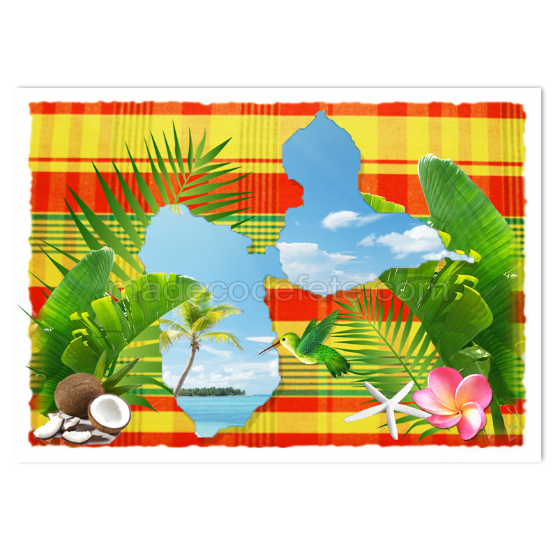 Set de table madras jaune guadeloupe antilles, sets de table madras