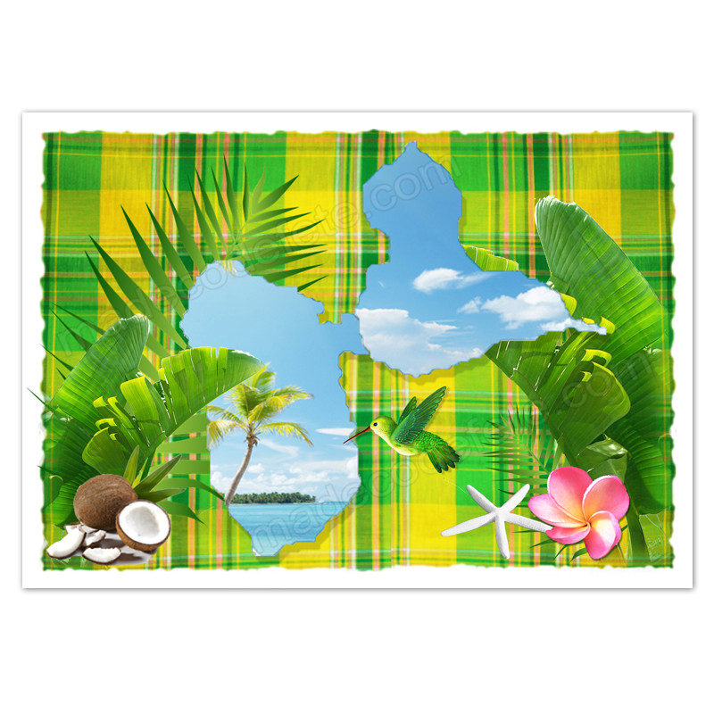 Set de table madras VERT guadeloupe antilles, sets de table madras