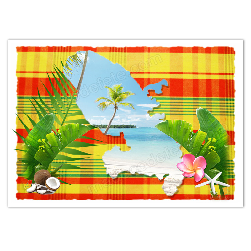 Set de table madras jaune martinique antilles, sets de table madras