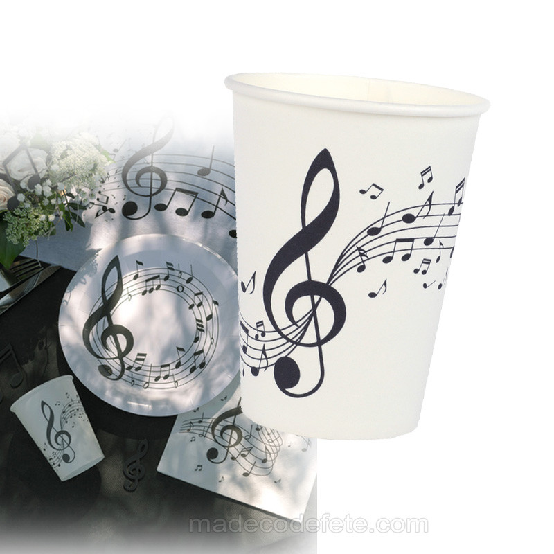 gobelet carton notes de musique