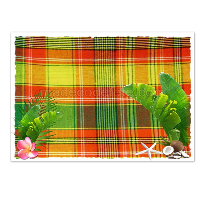 Set de table madras rouge antilles, sets de table madras moins chers